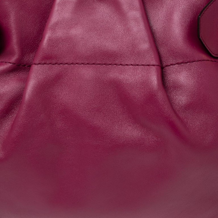 Salvatore Ferragamo Magenta Leather Lineage Shoulder Bag at 1stDibs