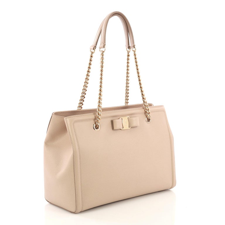 Salvatore Ferragamo MeLike Vara Tote Saffiano Leather Medium at 1stDibs