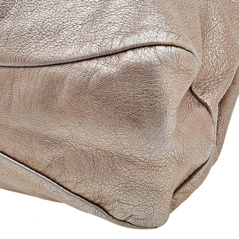 Salvatore Ferragamo Metallic Bronze Leather Miss Vara Bow Tote For Sale ...