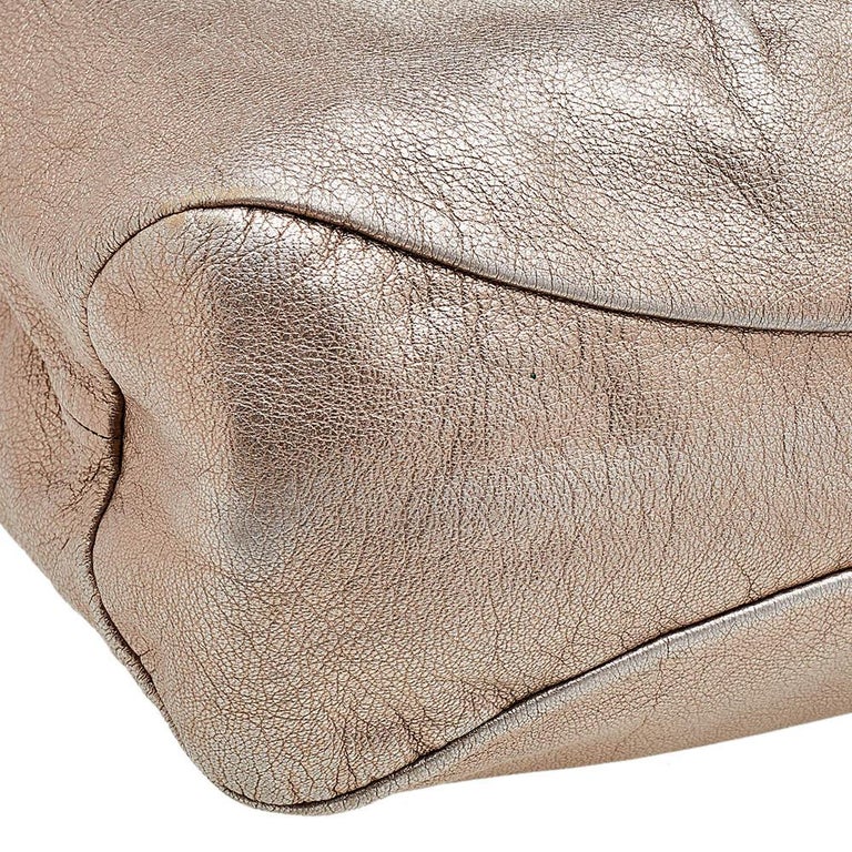 Salvatore Ferragamo Metallic Bronze Leather Miss Vara Bow Tote For Sale ...