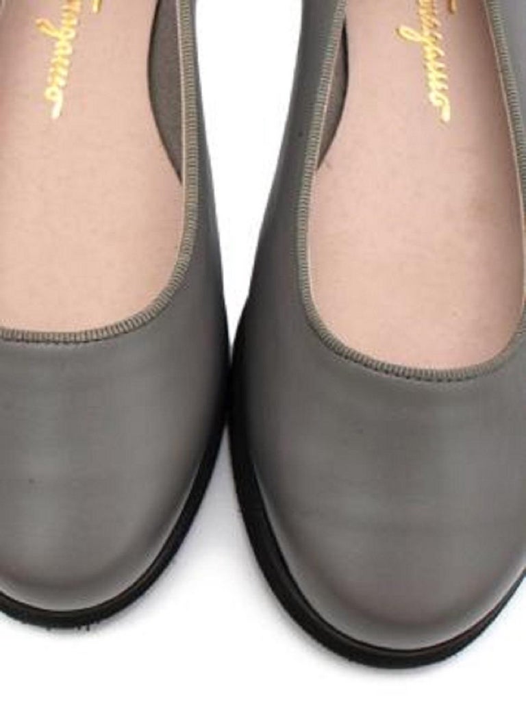 Salvatore Ferragamo My Cloud Grey Platform Slip-Ons For Sale at 1stDibs