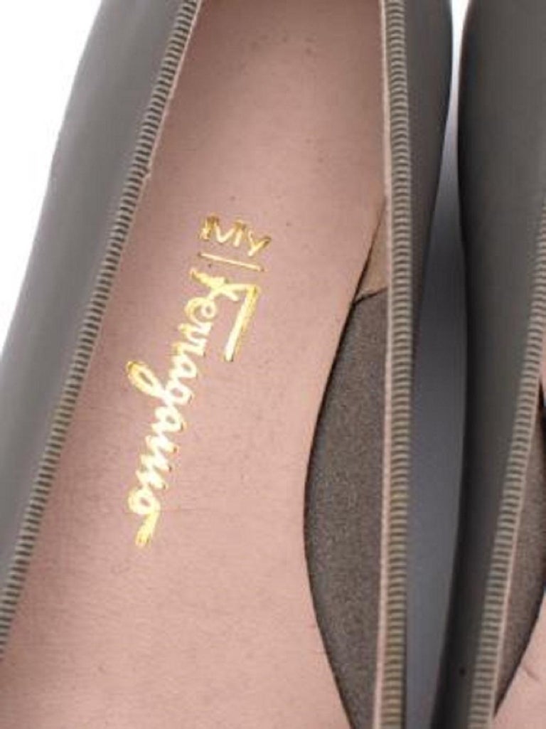 Salvatore Ferragamo My Cloud Grey Platform Slip-Ons For Sale at 1stDibs