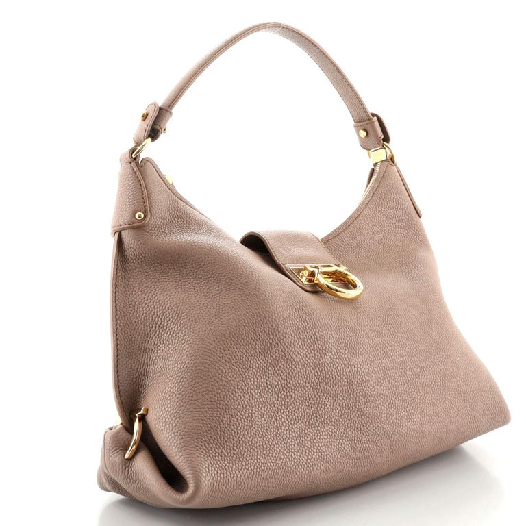 Salvatore Ferragamo New Fanisa Hobo Leather Small For Sale at 1stDibs