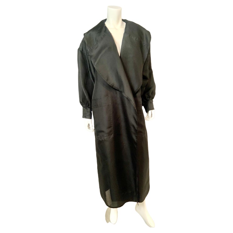 Salvatore Ferragamo Sheer Black Silk Duster Coat, New With Tags For ...