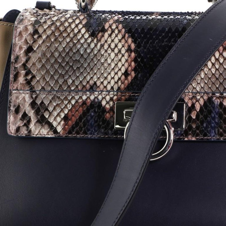Salvatore Ferragamo Sofia Satchel Leather and Python Medium at 1stDibs