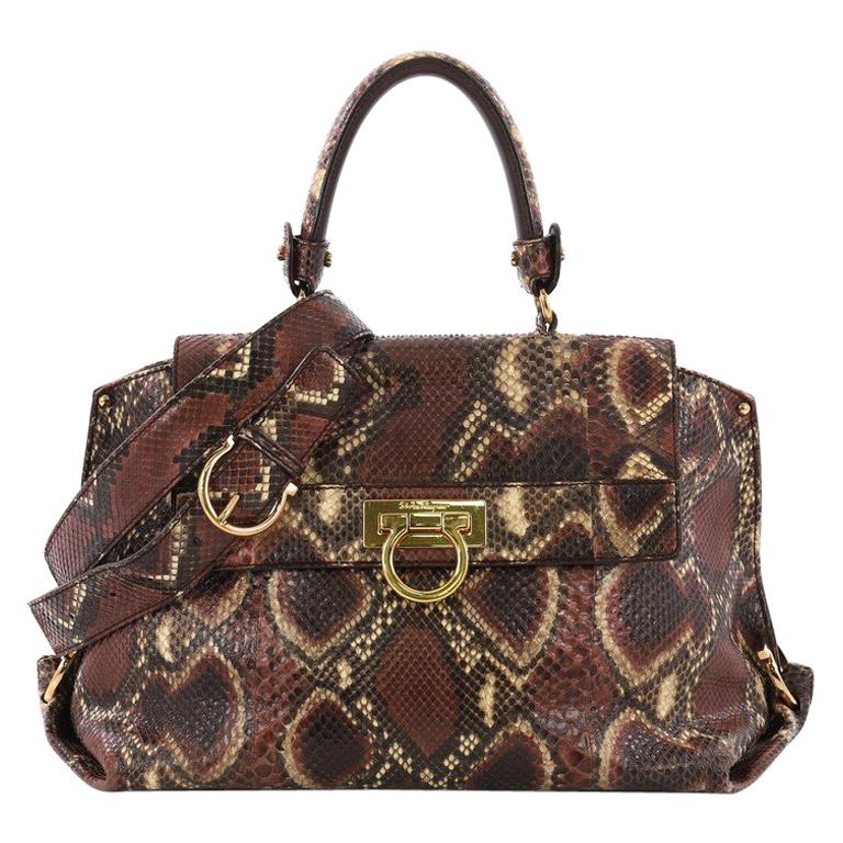 Salvatore Ferragamo Sofia Satchel Python Medium at 1stDibs