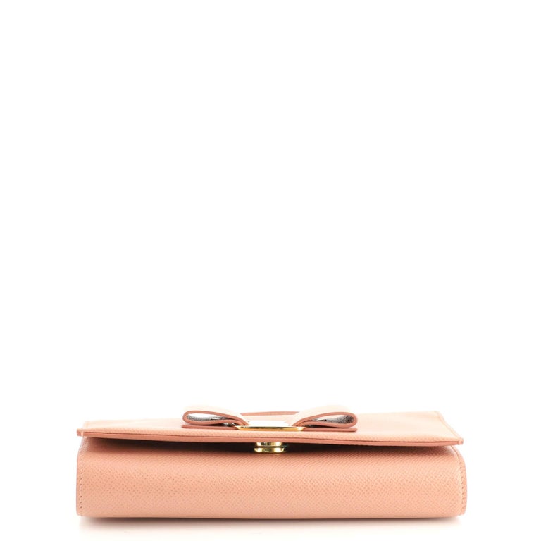 Salvatore Ferragamo Vara Bow Wallet on Strap Leather Mini For Sale at ...