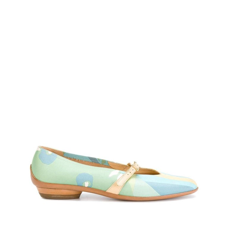 Salvatore Ferragamo Vintage pastel multicolor silk and leather 90s ...