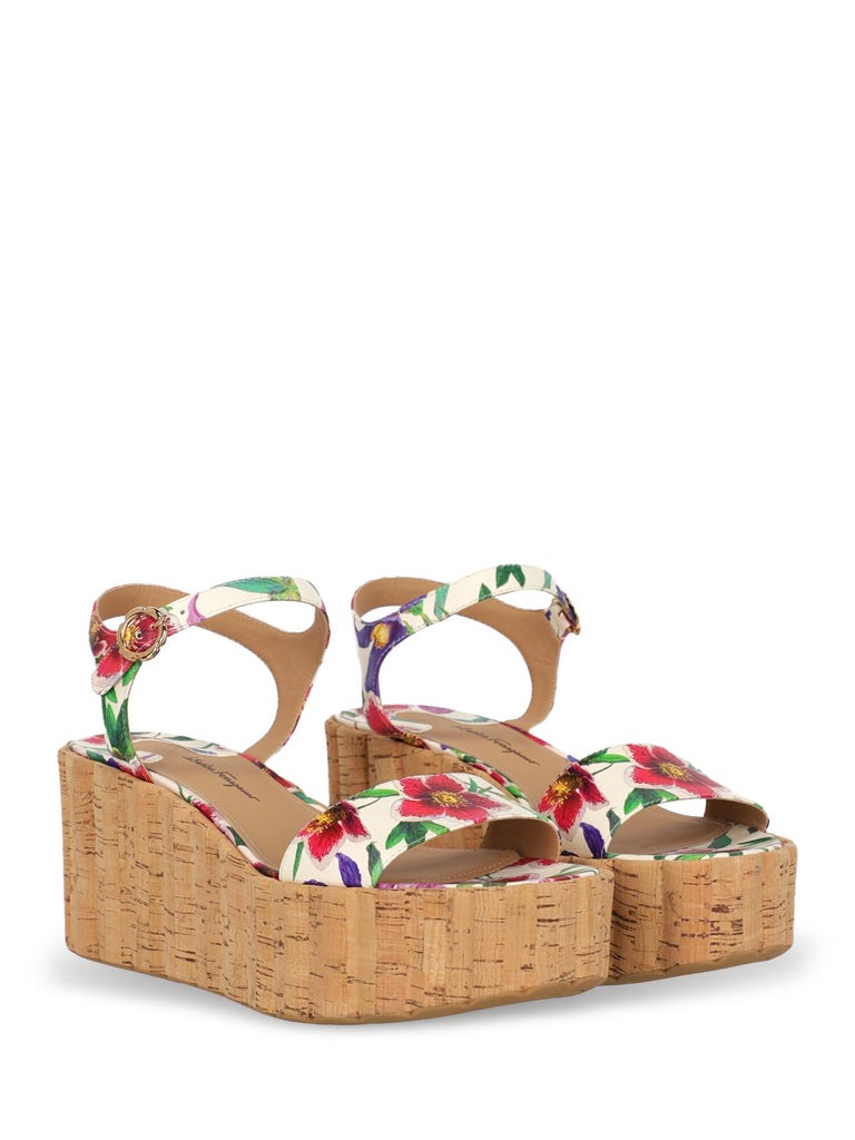 Salvatore Ferragamo Woman Wedges Multicolor, White EU 39 For Sale at ...