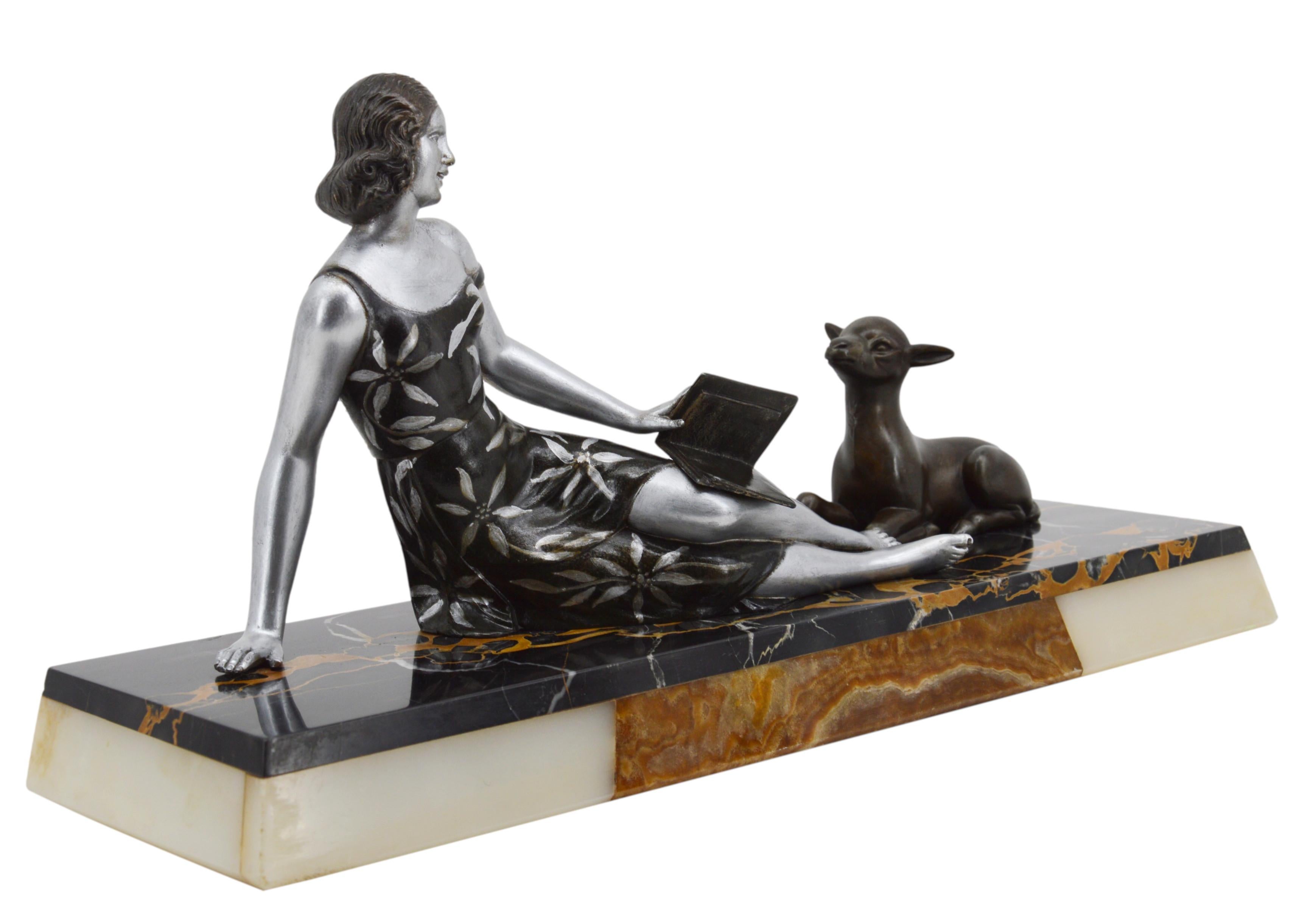 Salvatore Melani French Art Deco Sculpture, Late 1920s For Sale at 1stDibs