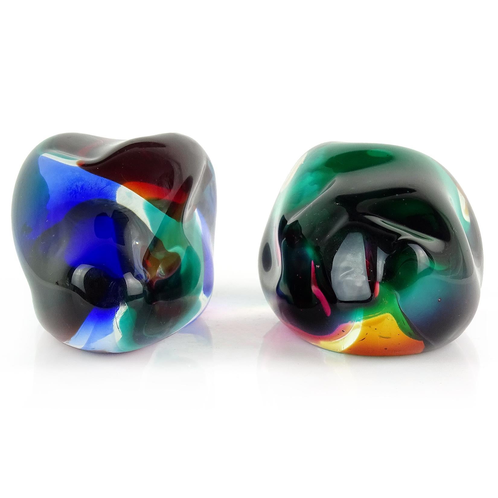 Salviati Gaspari Murano Multicolor Biomorphic Rock Italian Art Glass ...