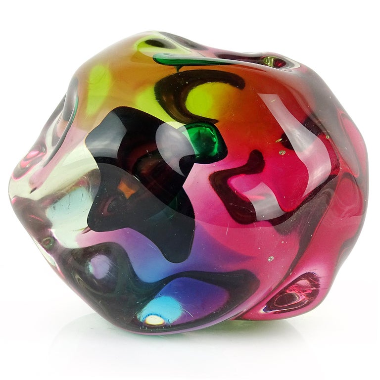 Salviati Gaspari Murano Multi-Color Biomorphic Rock Italian Art Glass ...