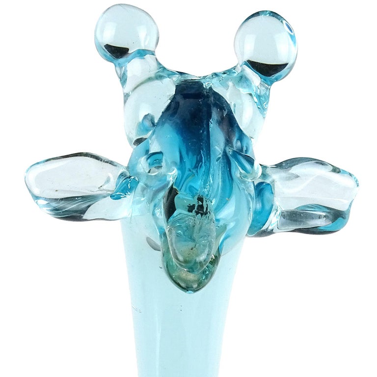 Salviati Murano Sommerso Light Blue Cobalt Italian Art Glass Giraffe ...