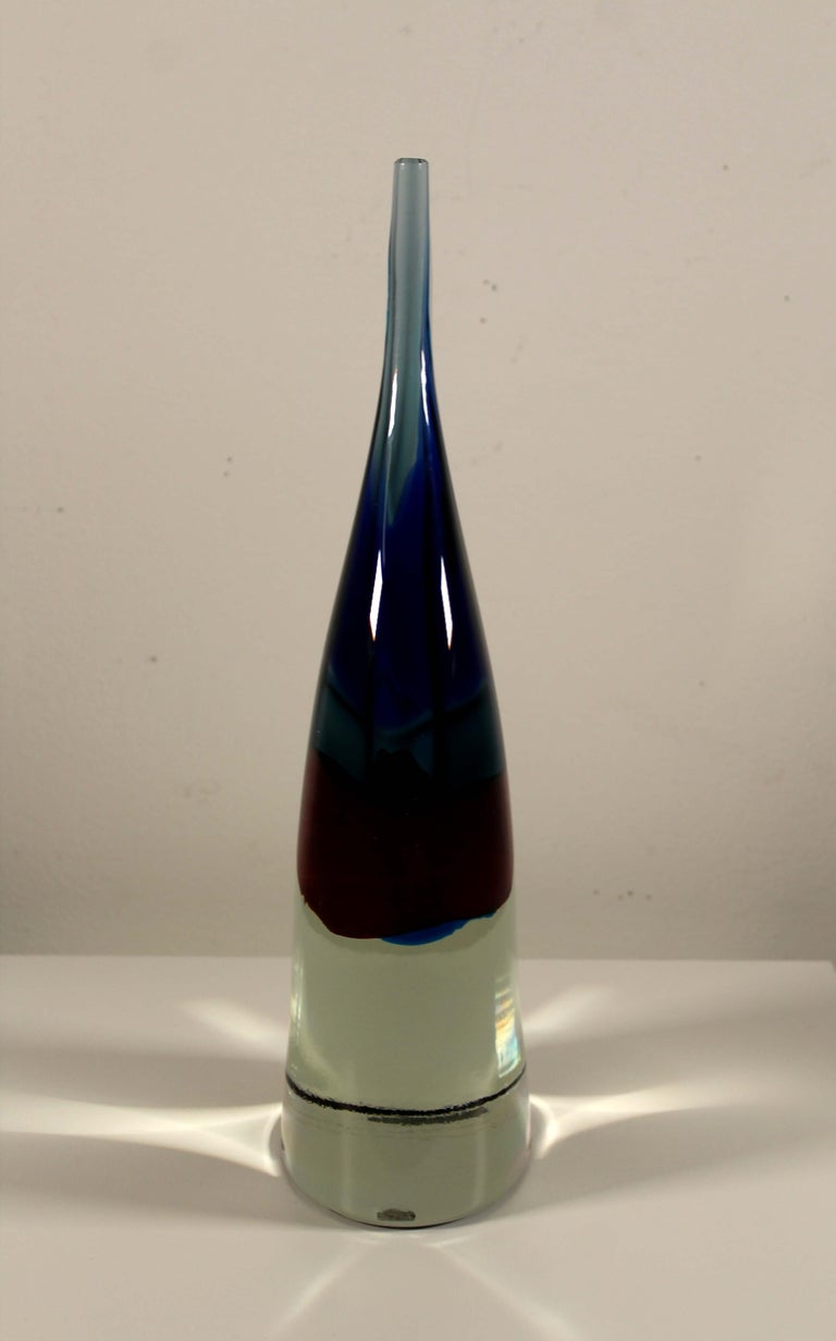 Salviati Venezia Signed Modern Murano Veil Vase Violet Design For Sale ...