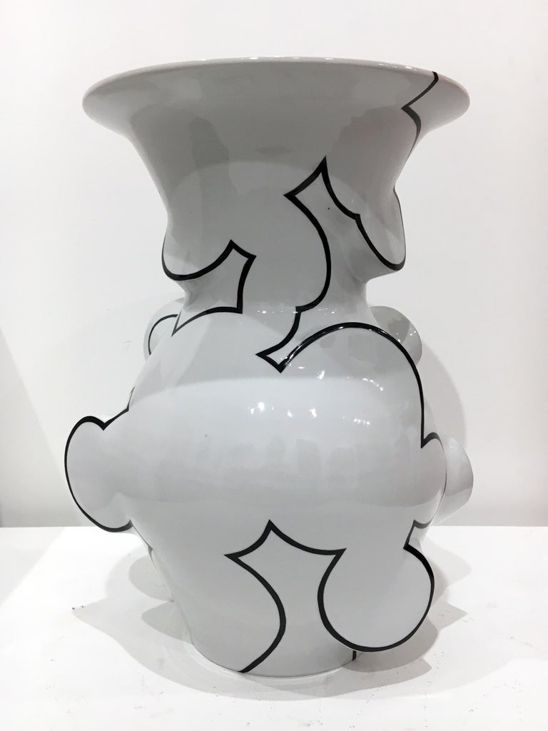 Sam Chung - Flared Cloud Vase, Contemporary Porcelain Sculpture with ...