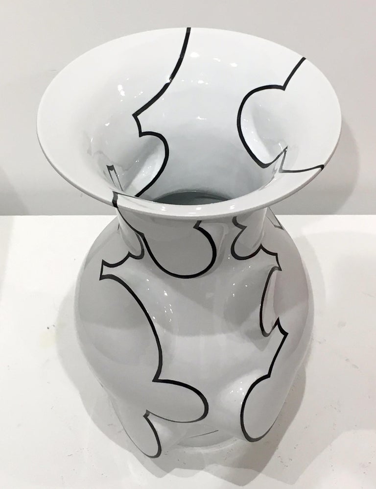 Sam Chung - Flared Cloud Vase, Contemporary Porcelain Sculpture with ...