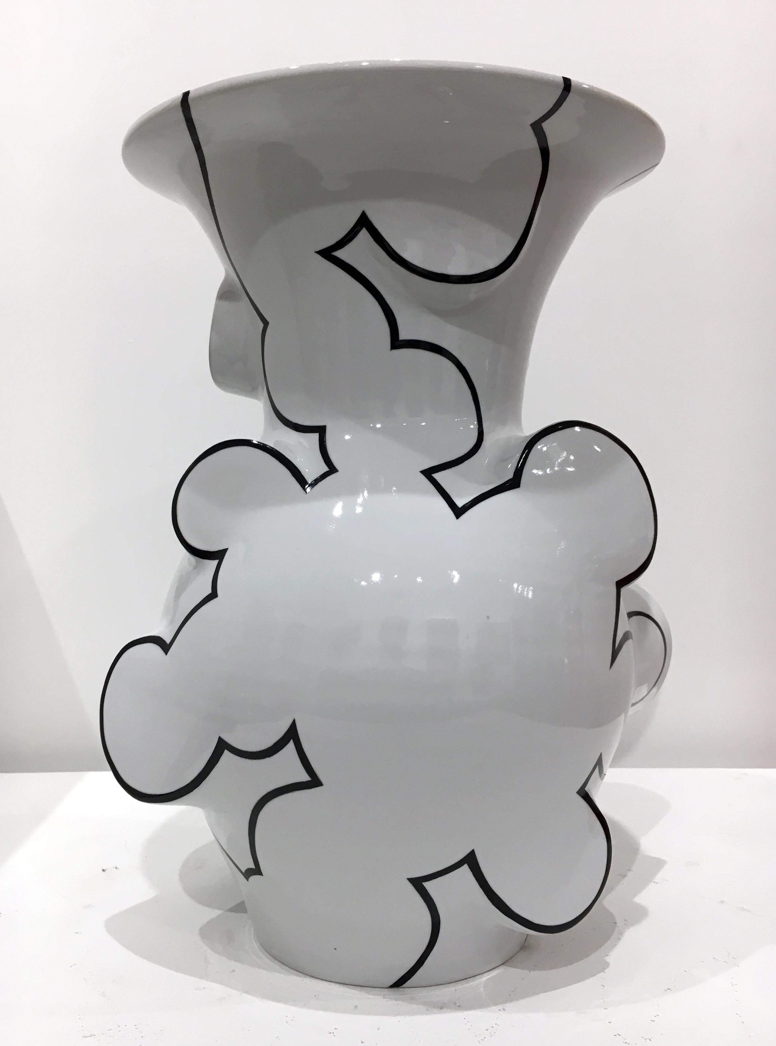 Sam Chung - Flared Cloud Vase, Contemporary Porcelain Sculpture with ...