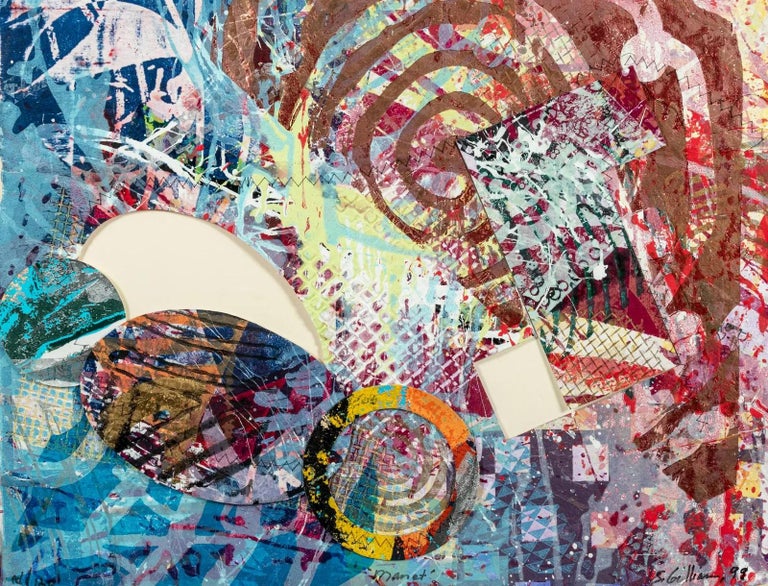 Sam Gilliam - "Manet" Acrylic, collage, relief painting, screen print ...