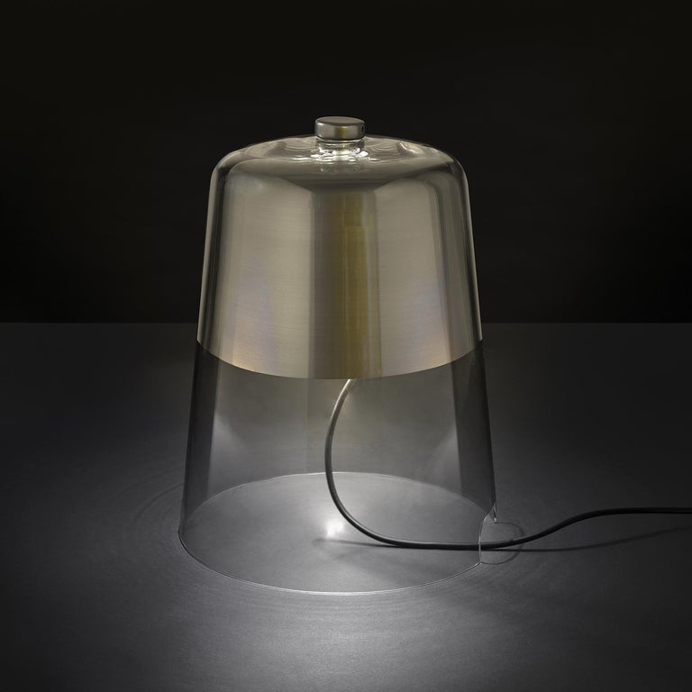 Sam Hecht Table Lamp 'Semplice' Satin Gold Glaze by Oluce For Sale at ...