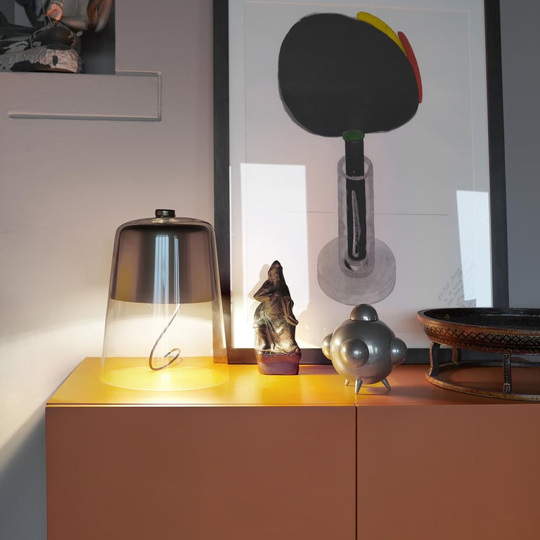 Sam Hecht Table Lamp 'Semplice' Satin Gold Glaze by Oluce For Sale at ...
