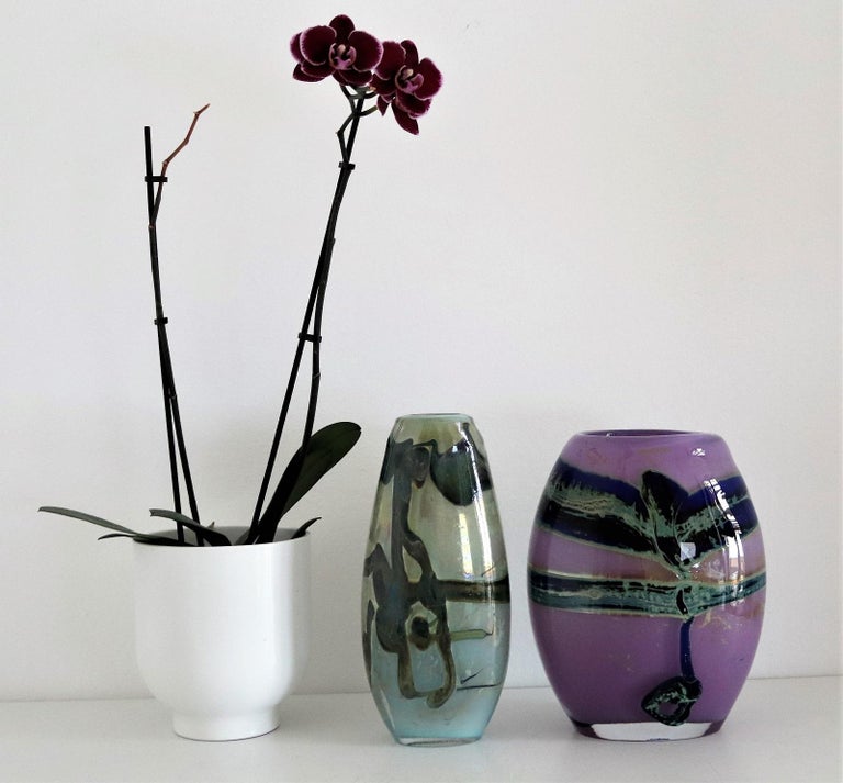 Sam Herman Glass Collectors Vase in Purple for Val St. Lambert, 1970s ...