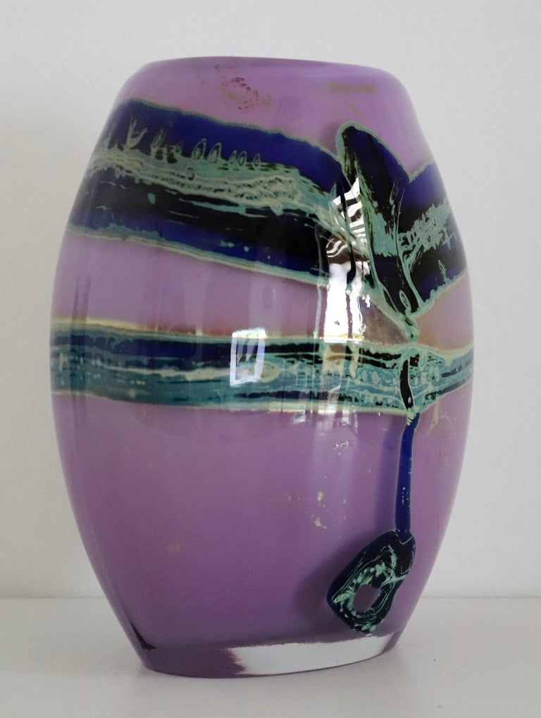 Sam Herman Glass Collectors Vase in Purple for Val St. Lambert, 1970s ...
