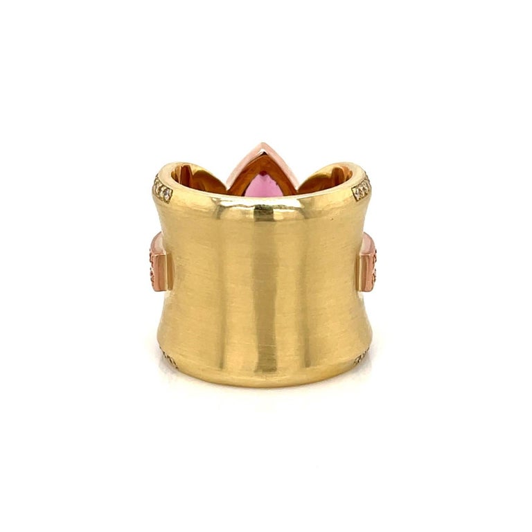 Sam Lehr 2.50ct Pink Tourmaline and Diamond Ring in 18k Yellow Gold For ...
