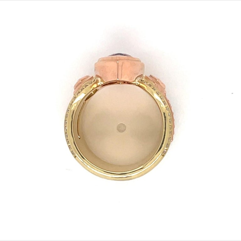 Sam Lehr 2.50ct Pink Tourmaline and Diamond Ring in 18k Yellow Gold For ...