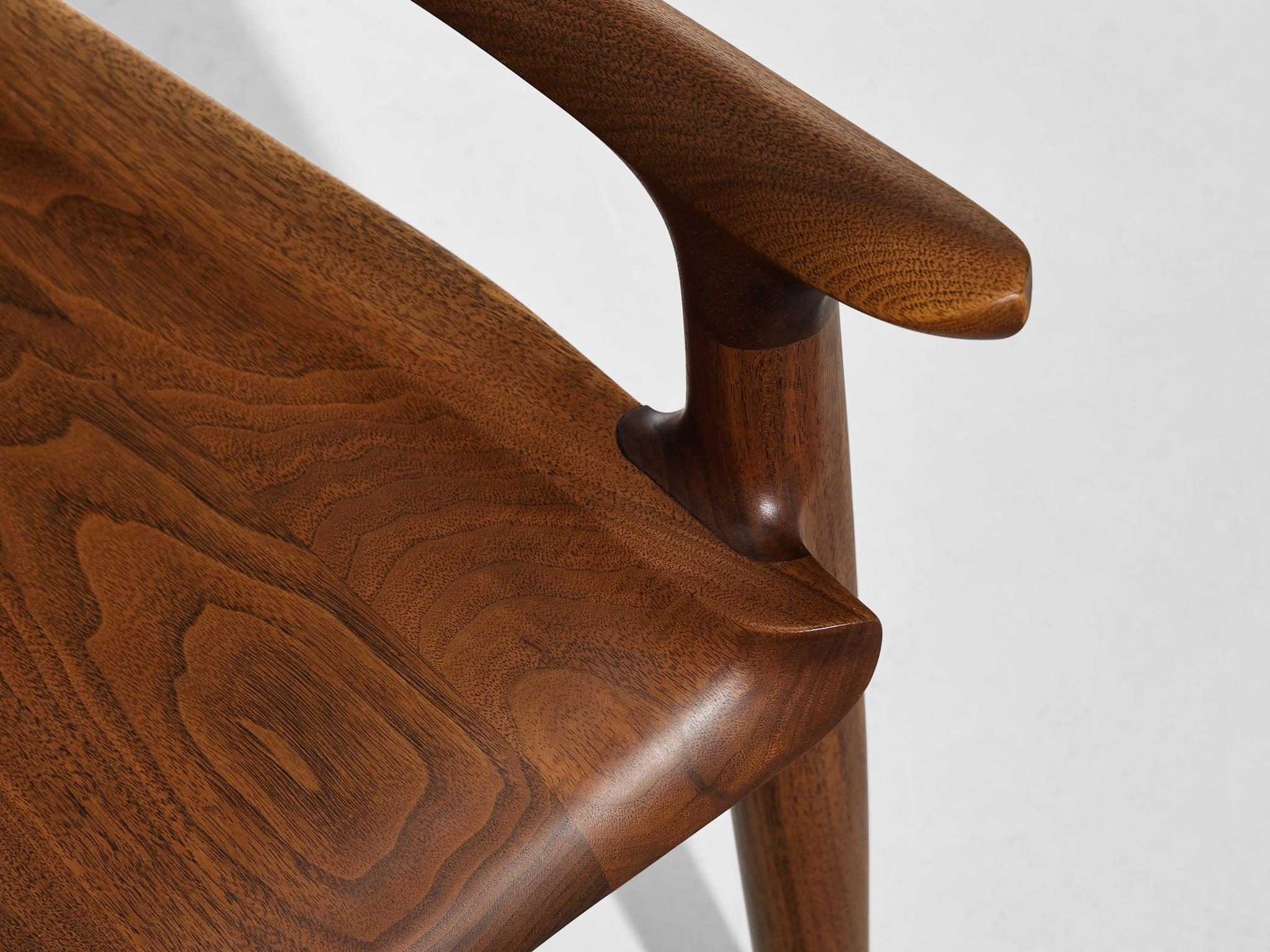 Sam Maloof Settee or Bench in Walnut For Sale at 1stDibs