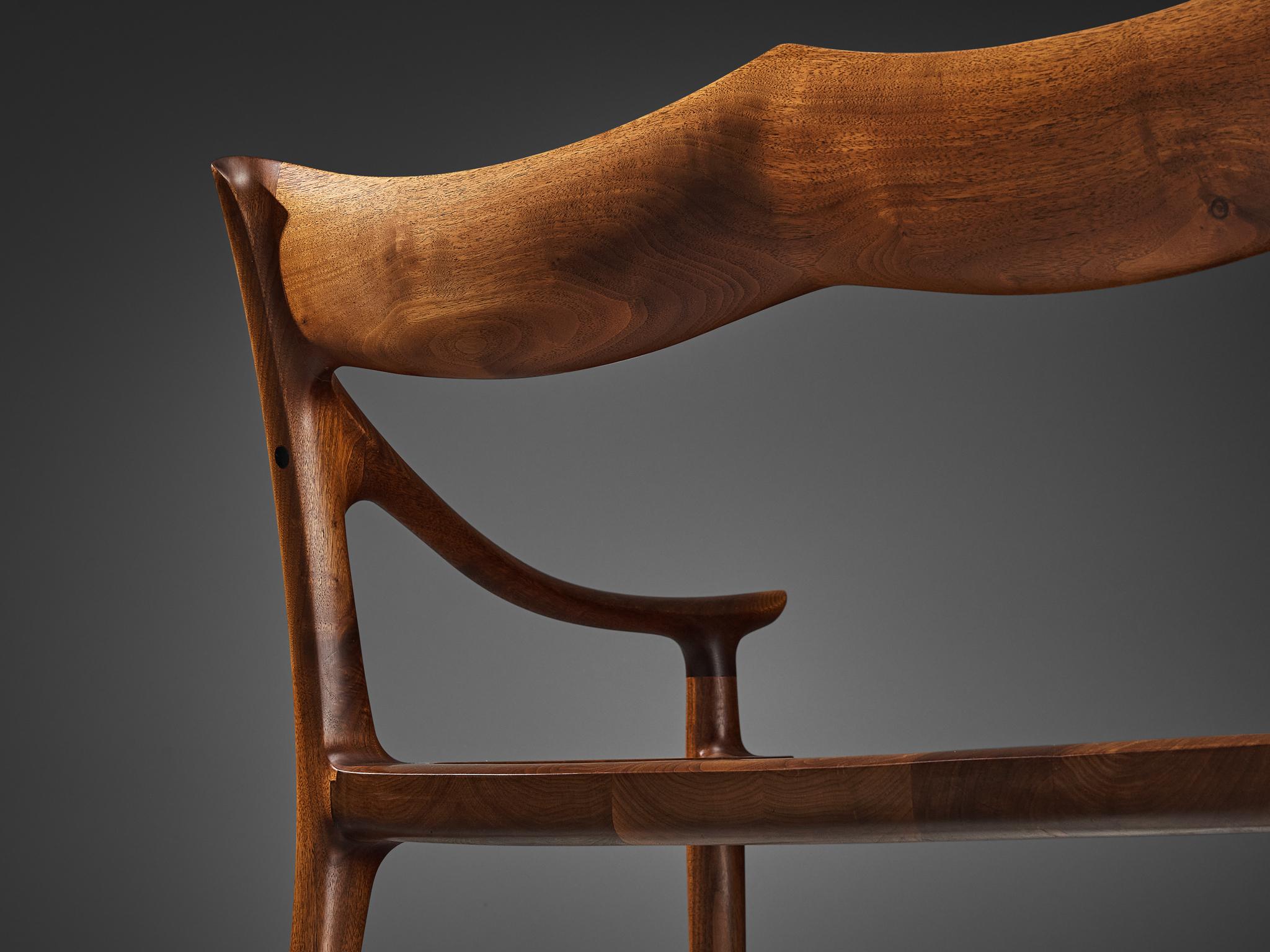 Sam Maloof Settee or Bench in Walnut For Sale at 1stDibs