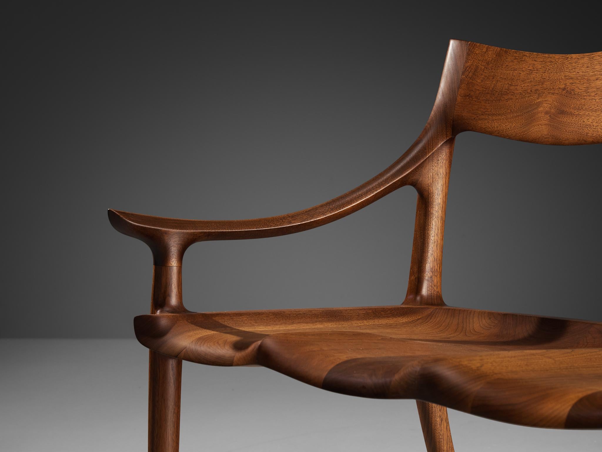 Sam Maloof Settee or Bench in Walnut For Sale at 1stDibs