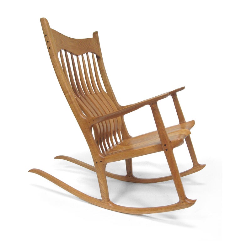 Sam Maloof Style Rocking Chair in White Oak For Sale at 1stDibs ...