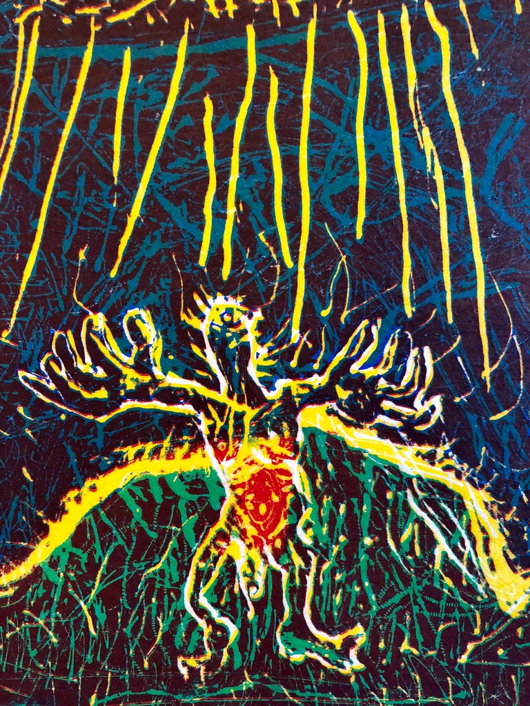 Sam Messer - Large Abstract Expressionist Figure Handmade Paper Etching ...