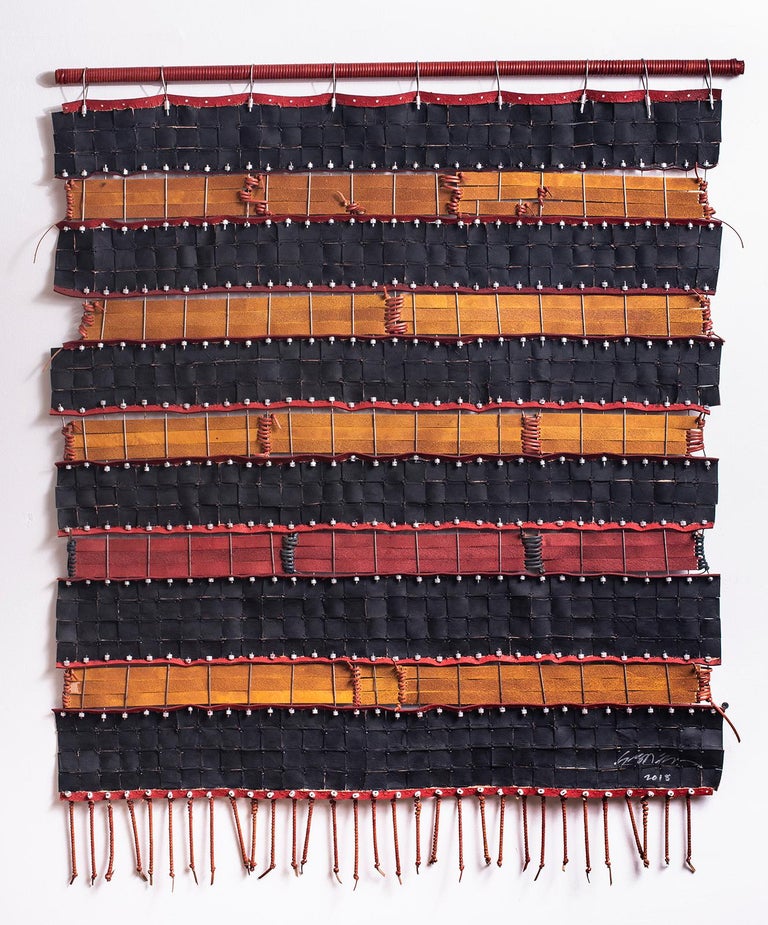 Sam Silberstein - Beray Sheet, Abstract Painting on Leather, 2019 For ...