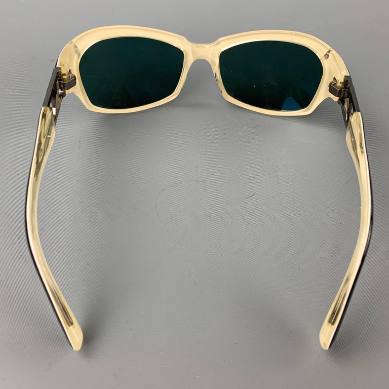 SAMA Black and Cream Acetate Swarovski Crystals Sunglasses For Sale at ...