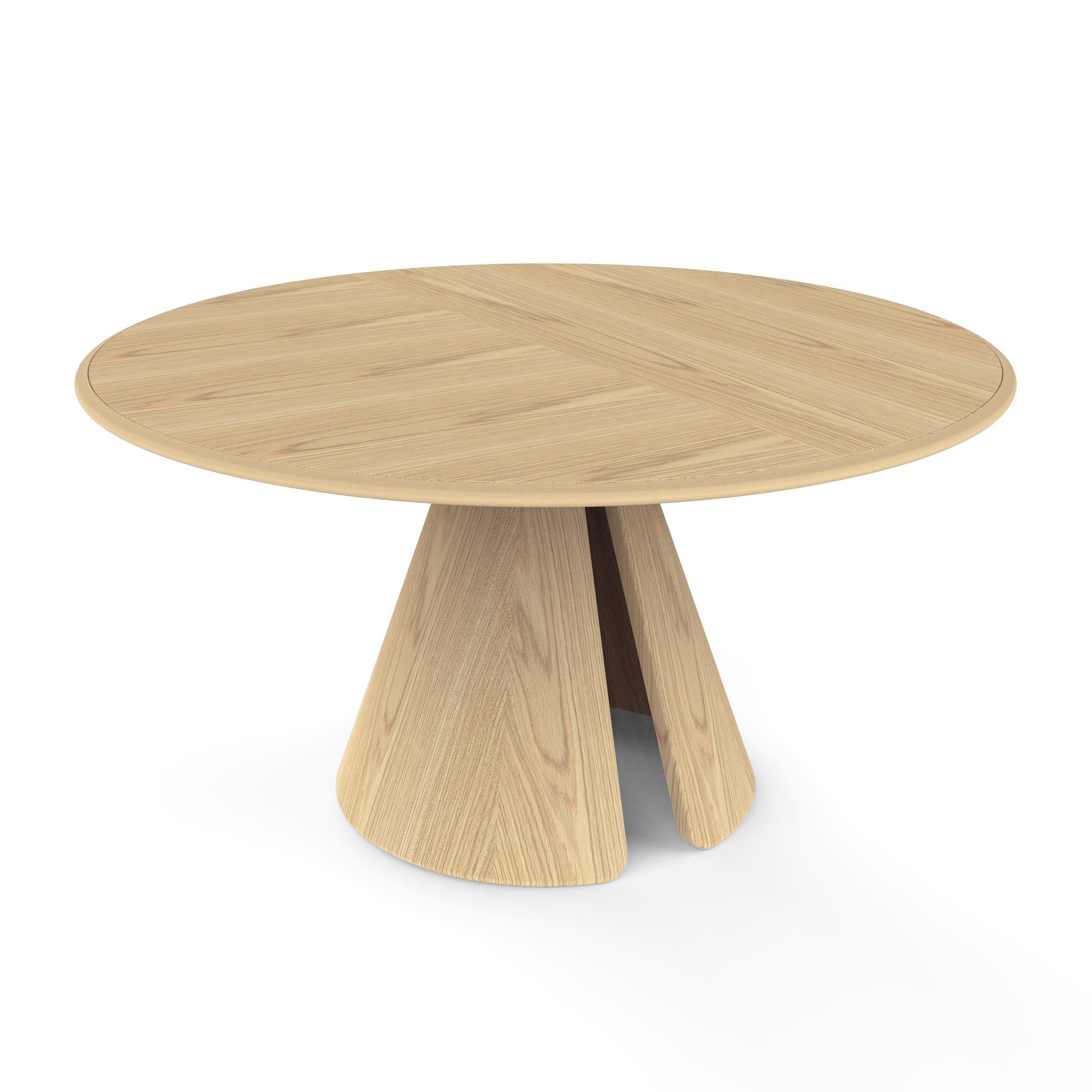 Sama Dining Table, Contemporary Sculptural Round Oak For Sale at 1stDibs