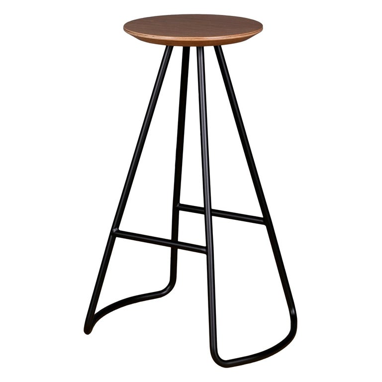 Sama High Stool, Contemporary Modern Minimalist Natural Oak and Black ...