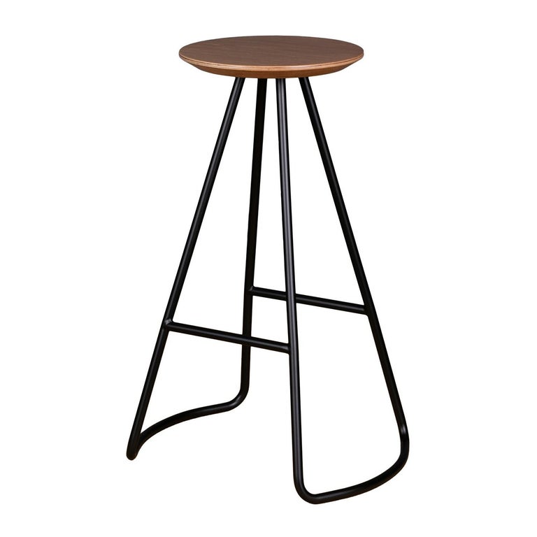 Sama High Stool, Contemporary Modern Minimalist Natural Oak and Black ...