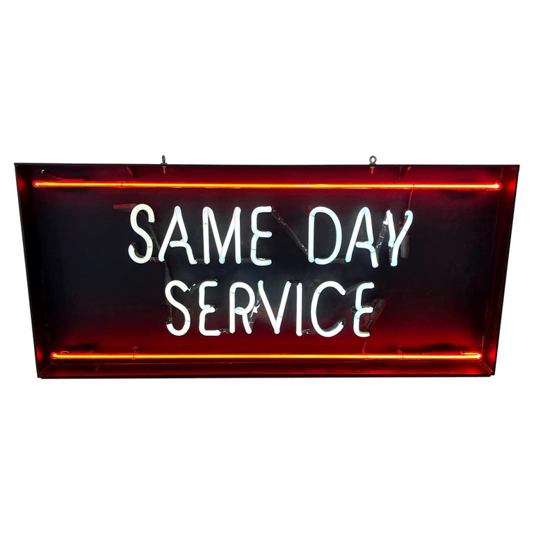 Same Day Service Neon Sign at 1stDibs