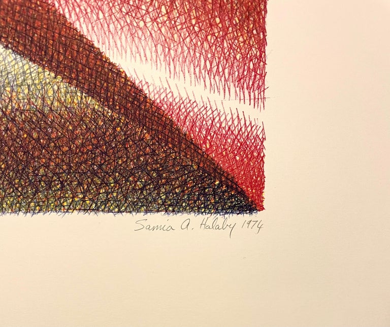 Samia Halaby - Arab Modernist Abstract Silkscreen Print Palestinian ...