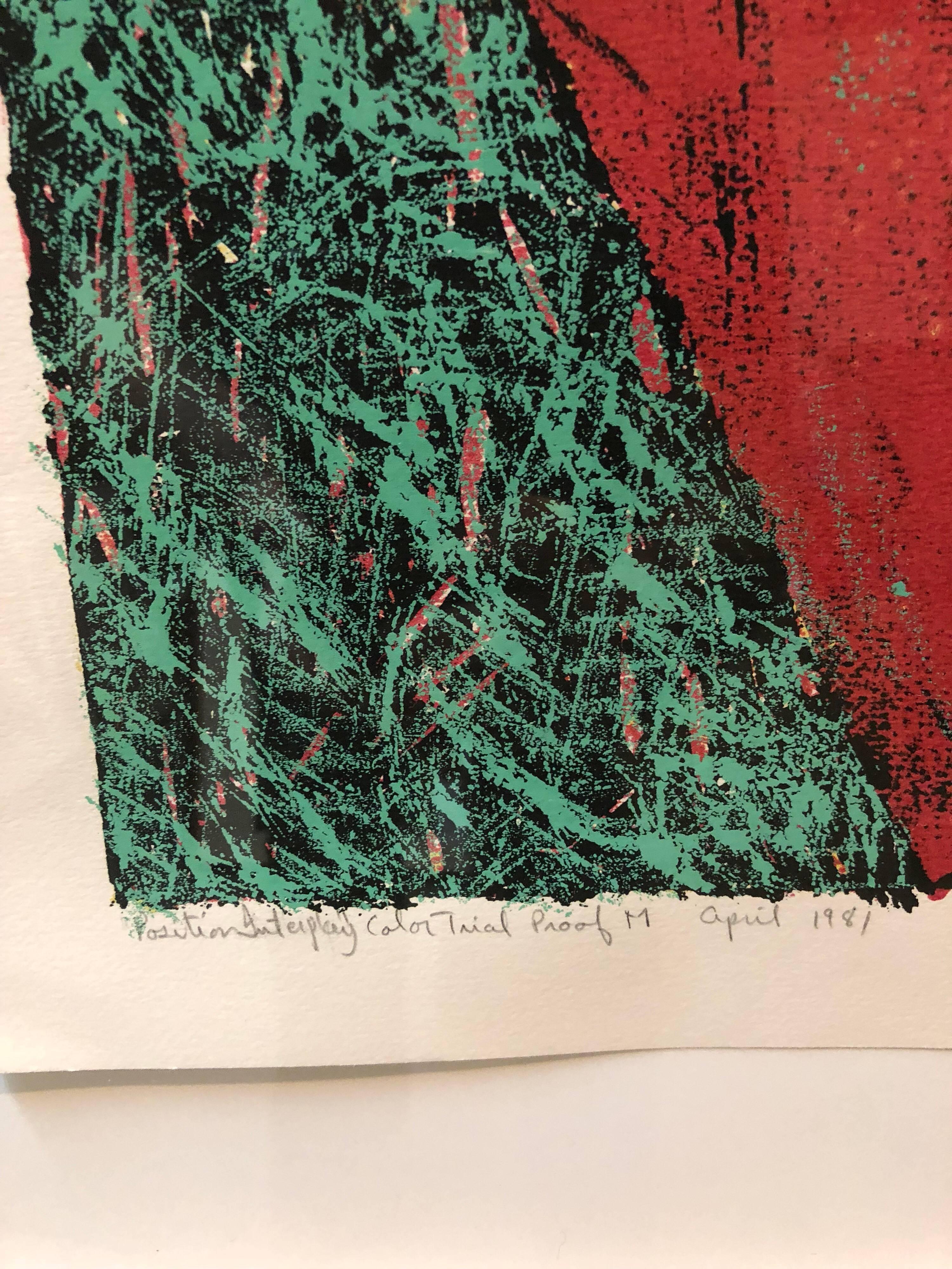 Samia Halaby - Position Interplay Arab Modernist Abstract Silkscreen at ...