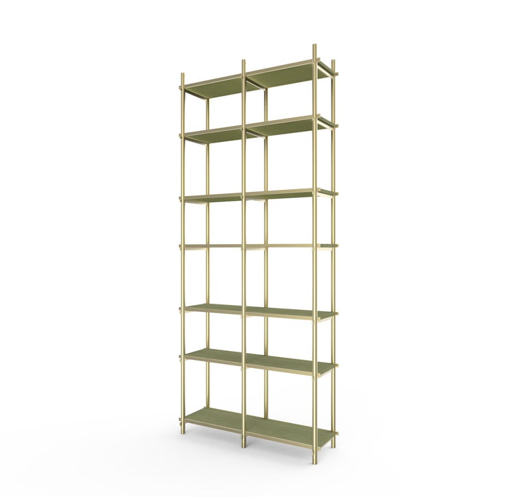 Samir I Luxury Bookeshelf, Interlocking Metal Structure and Wooden ...