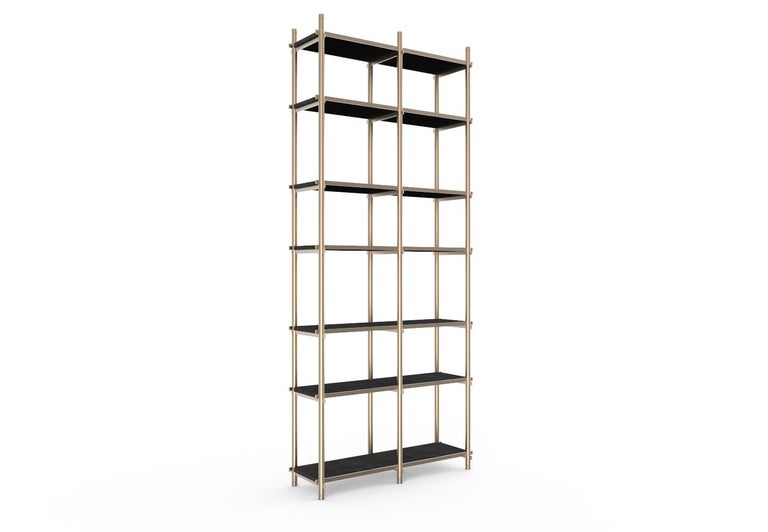 Samir I Luxury Bookeshelf, Interlocking Metal Structure and Wooden ...