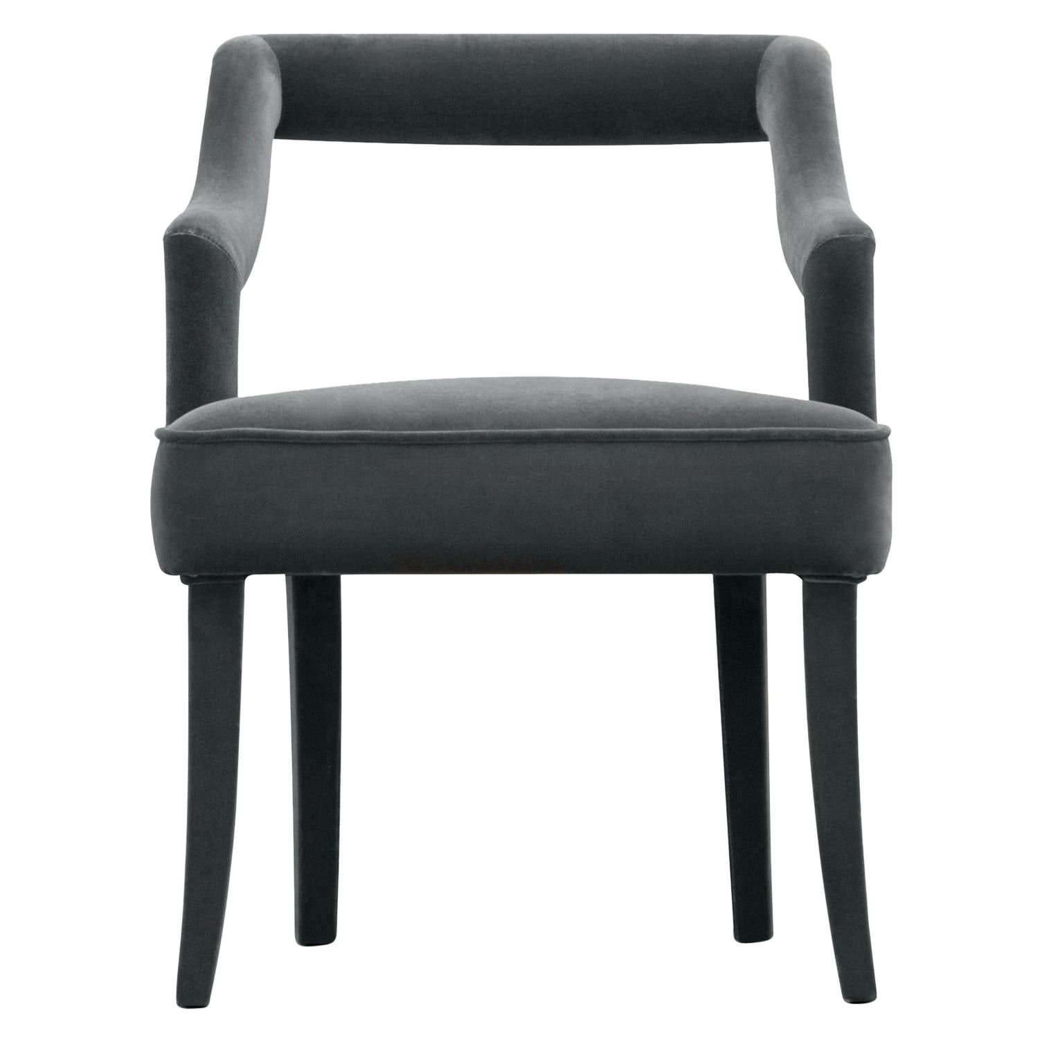 Sample of Oka Dining Chair in Cotton Velvet with Fully Upholstered Legs ...