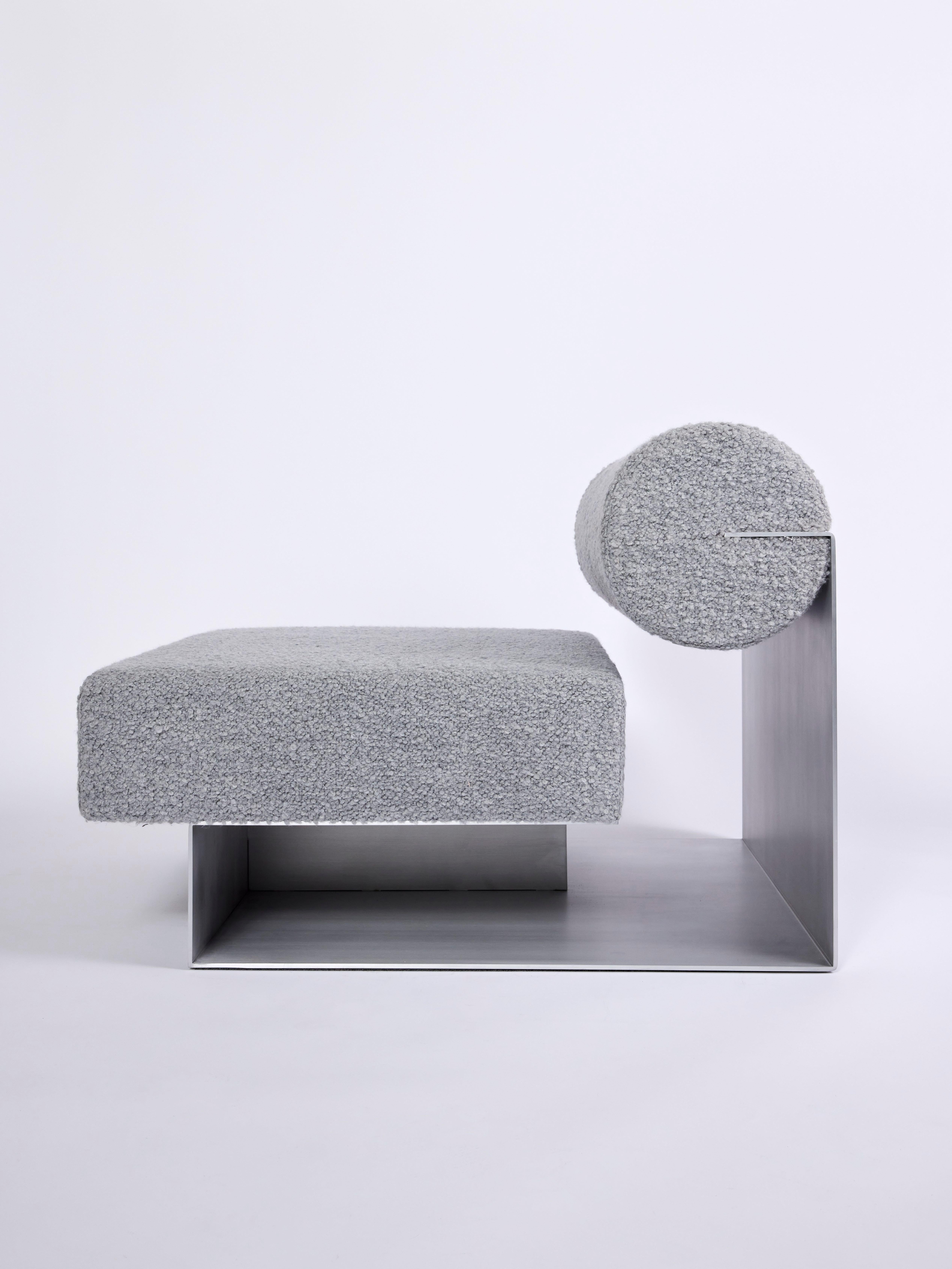 [Sample Piece] Folds, Single Sofa with Grey Boucle Upholstery For Sale ...