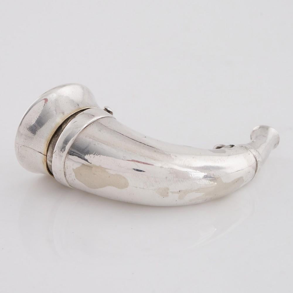 Sampson Mordan Silver Horn Vinaigrette and Whistle June 1870 For Sale ...