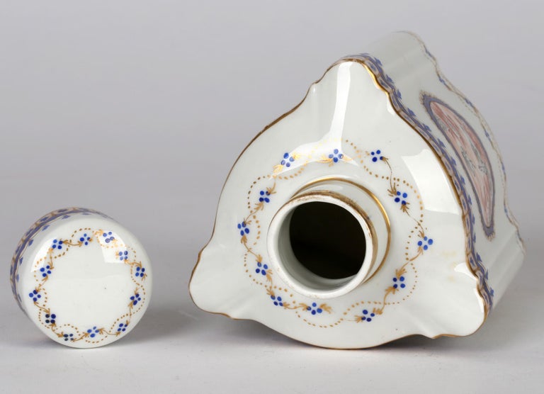 Samson French Porcelain Chinese Style Triangular Lidded Teacaddy For ...