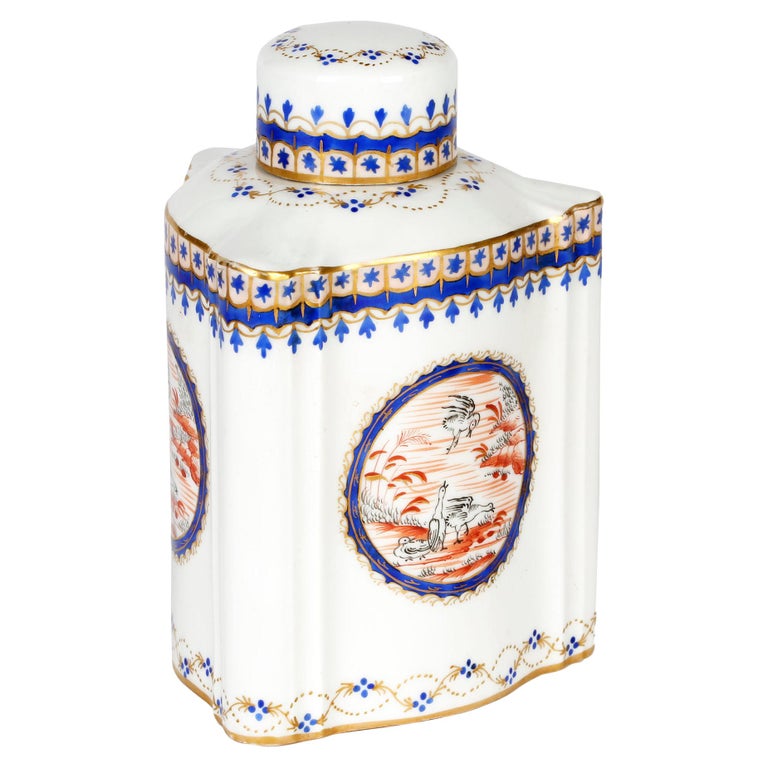 Samson French Porcelain Chinese Style Triangular Lidded Teacaddy For ...