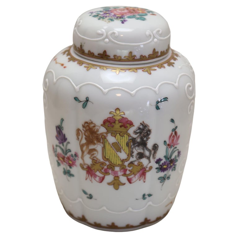 Samson of Paris armorial tea canister For Sale at 1stDibs
