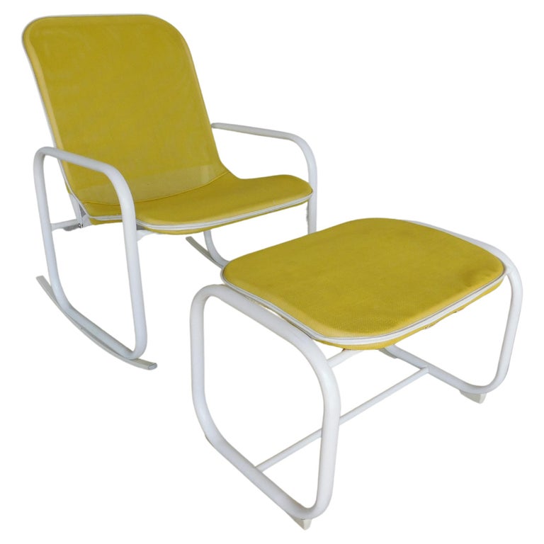 Samsonite Vintage Mid-Century Modern Rocking Chair and Foot Stool For ...